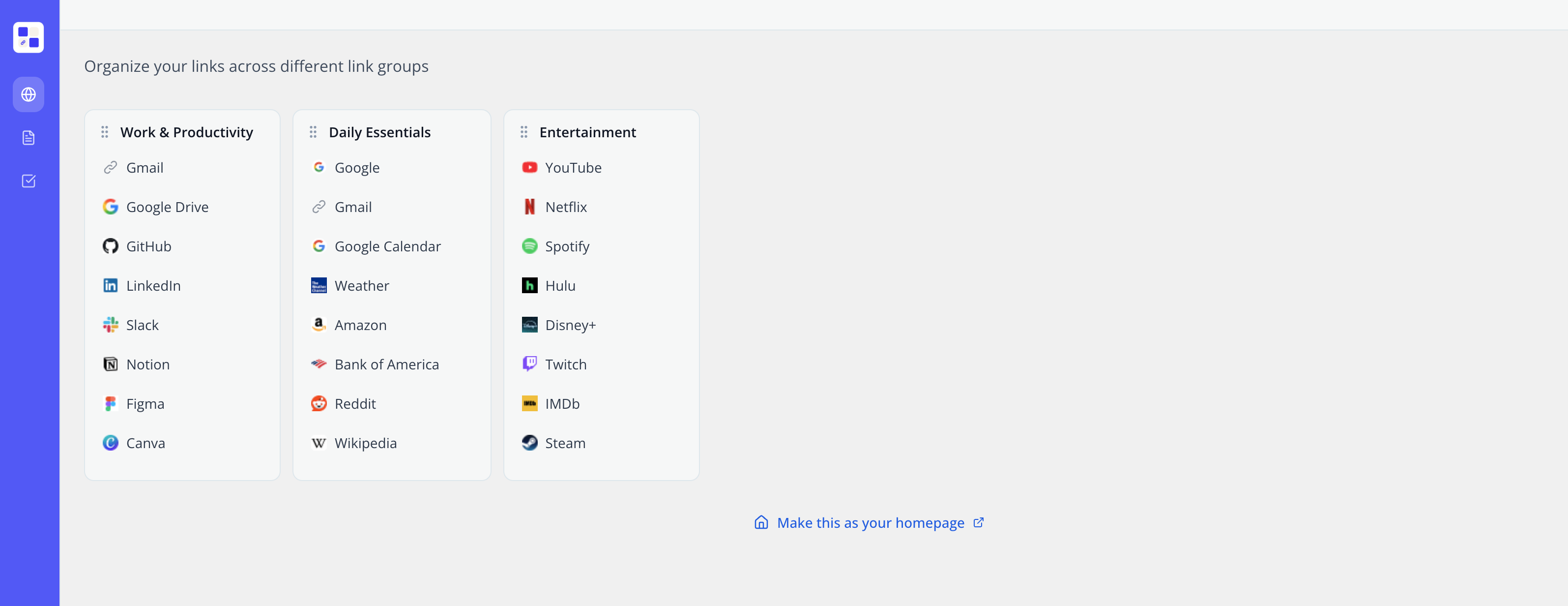 MyStartPage - Organize Your Links